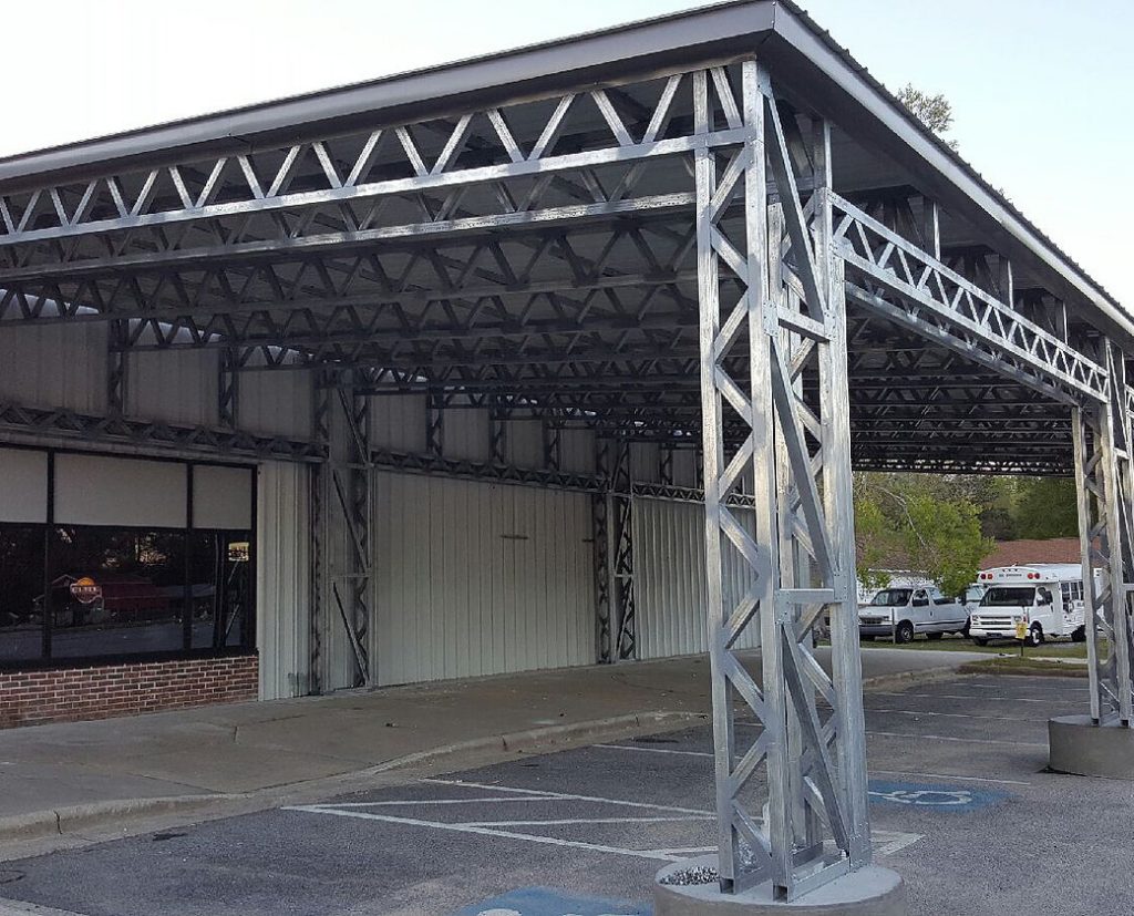 #125 Large Lean-to On Existing Structure | Elite Metal Structures