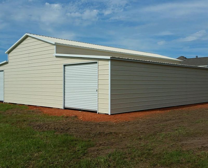 #229 Barn W/ 2 Lean-To’s 44’Wx 50’Lx 12′ & 8’H | Elite Metal Structures