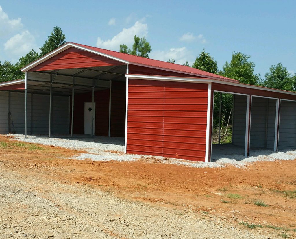 #40 46’W x 30’L x 11′ & 8’H Barn Vertical Roof | Elite Metal Structures