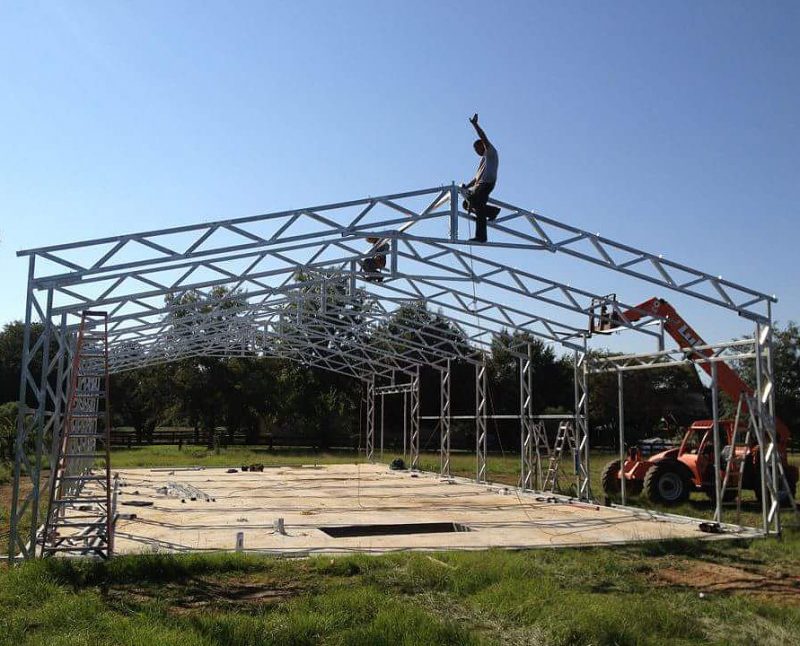 #509 Red Metal Garage with Vertical Roof 40Wx60Lx12H | Elite Metal ...
